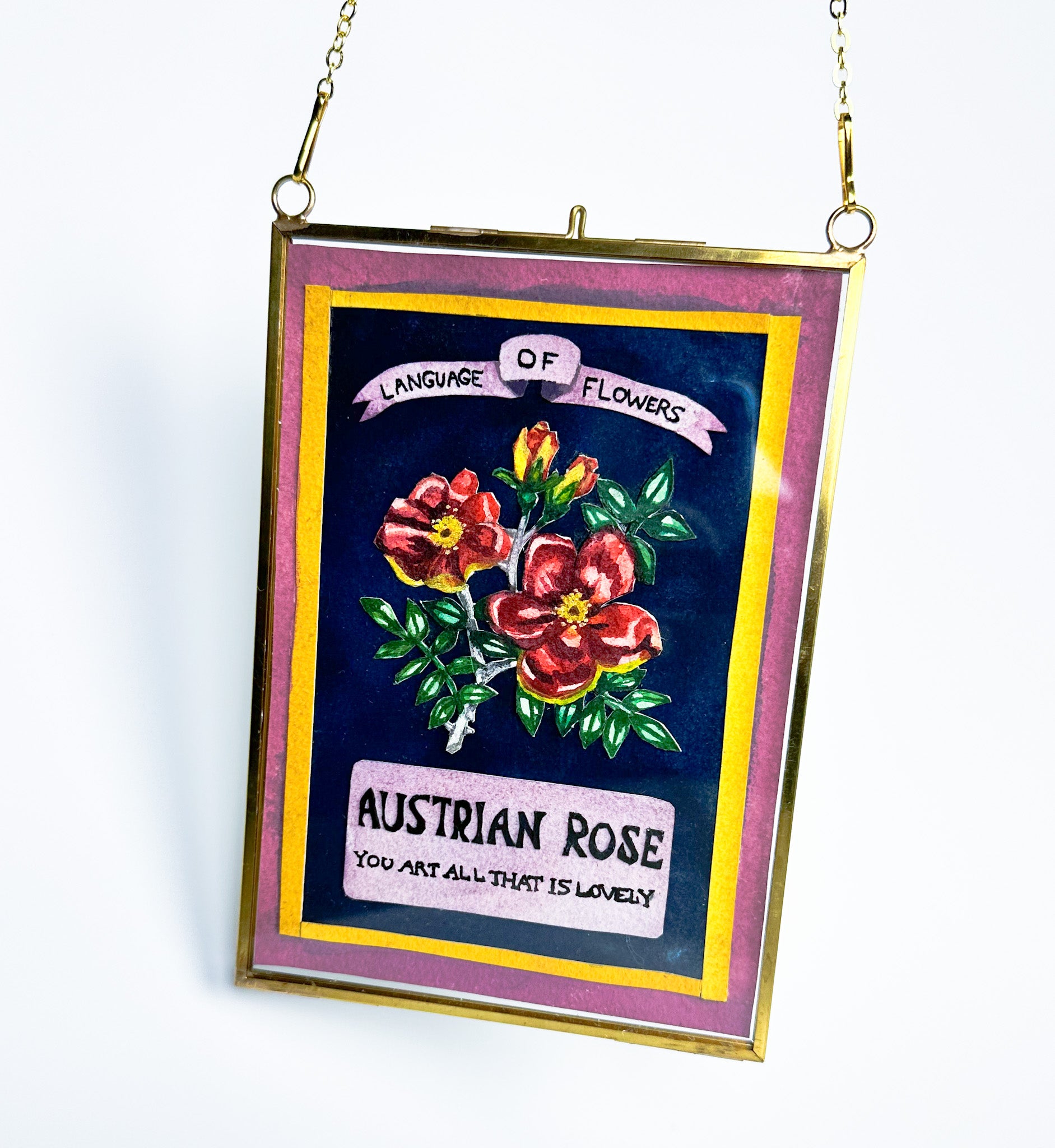 Original Painting- Austrian Rose – Guided Hand Studio